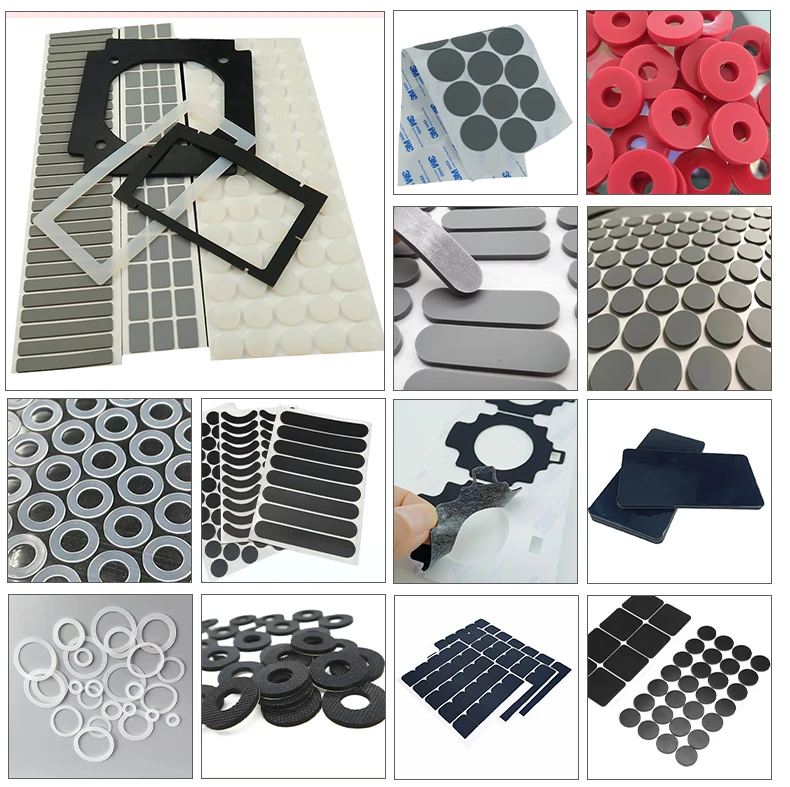 Custom Die Cutting Sponge Mat High Temperature Single Side Adhesive Foam Gasket Pad Black ...