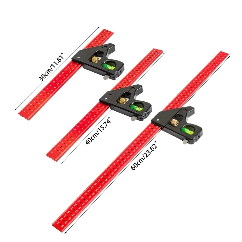 Adjustable Woodworking Combination Angles Ruler Aluminum Alloy Ruler 90 ...
