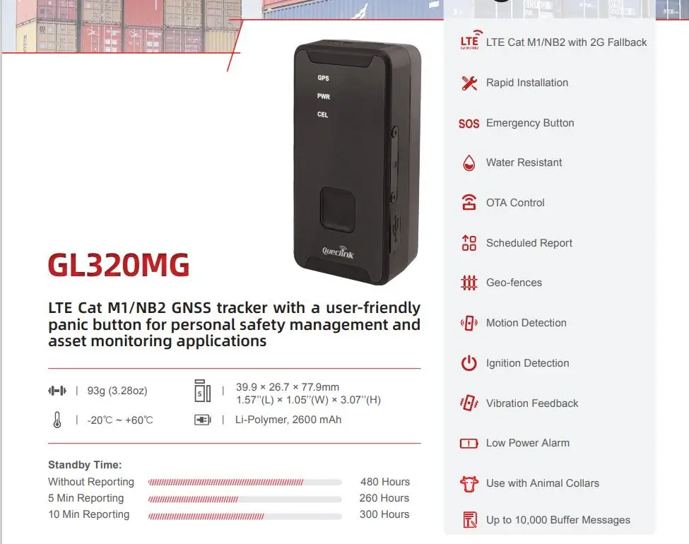 Queclink GL320MG GPS Tracker - Real-Time Location & Safety