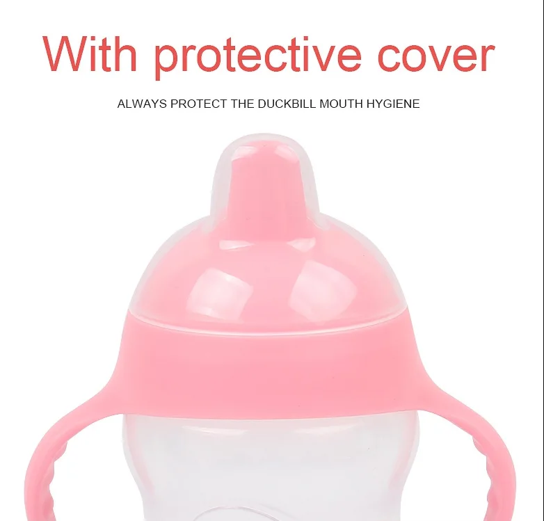 Children's Duckbill Type Anti-Drip Water Cup with Lid and Handle Baby's ...