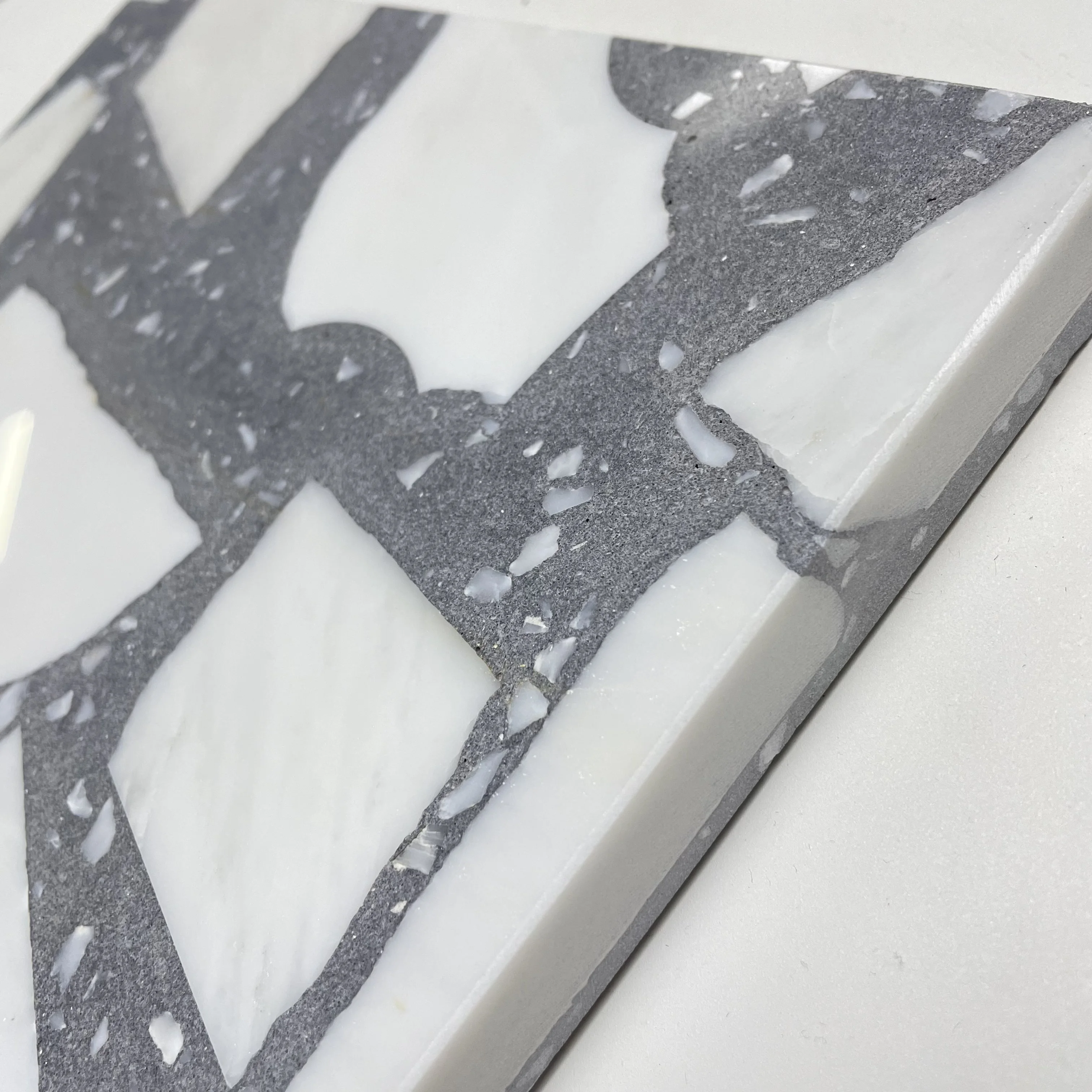 Gray Background White Grain Inorganic Terrazzo Manufacturer Production ...