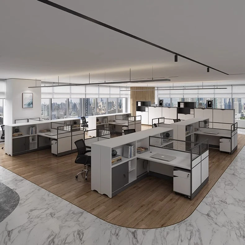 Modern Modular Office Table Cubicle Workstation With Low Partition ...