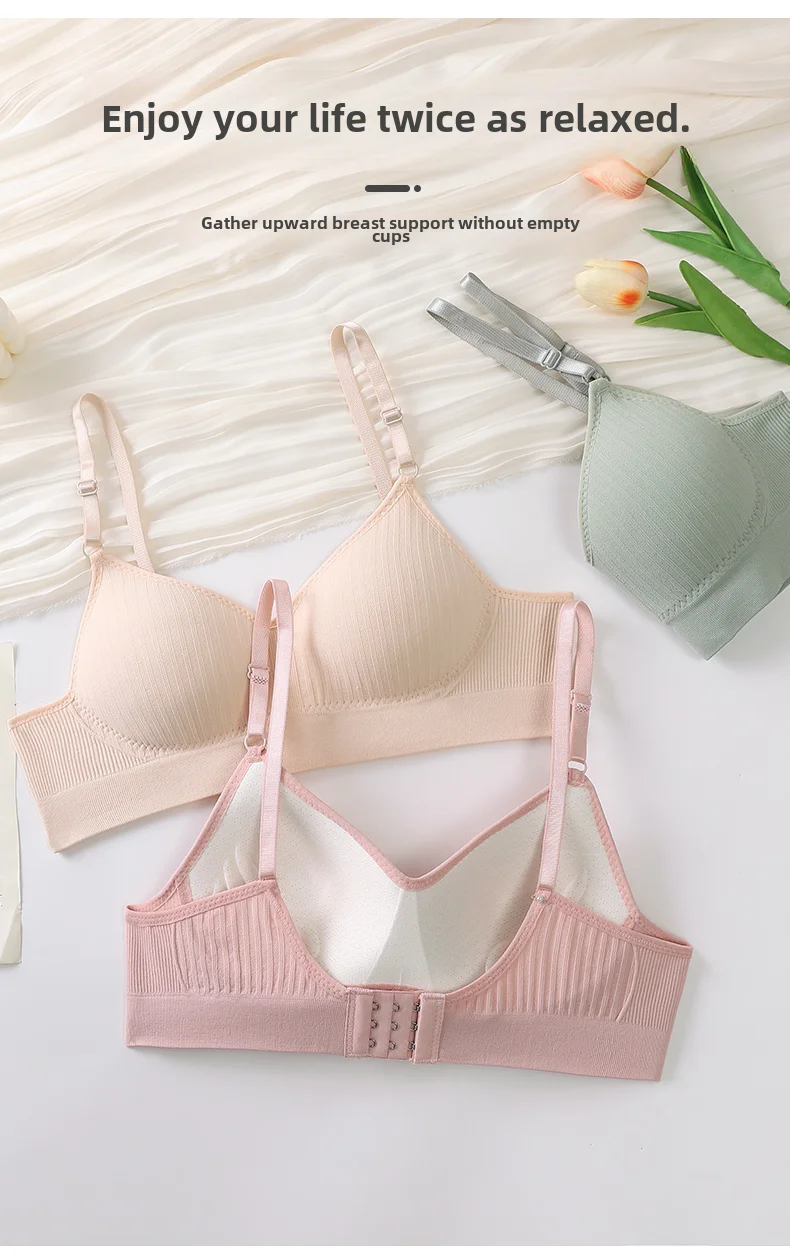 High Quality Ladies Bra Set Comfortable Seamless T-Back Wire Free ...