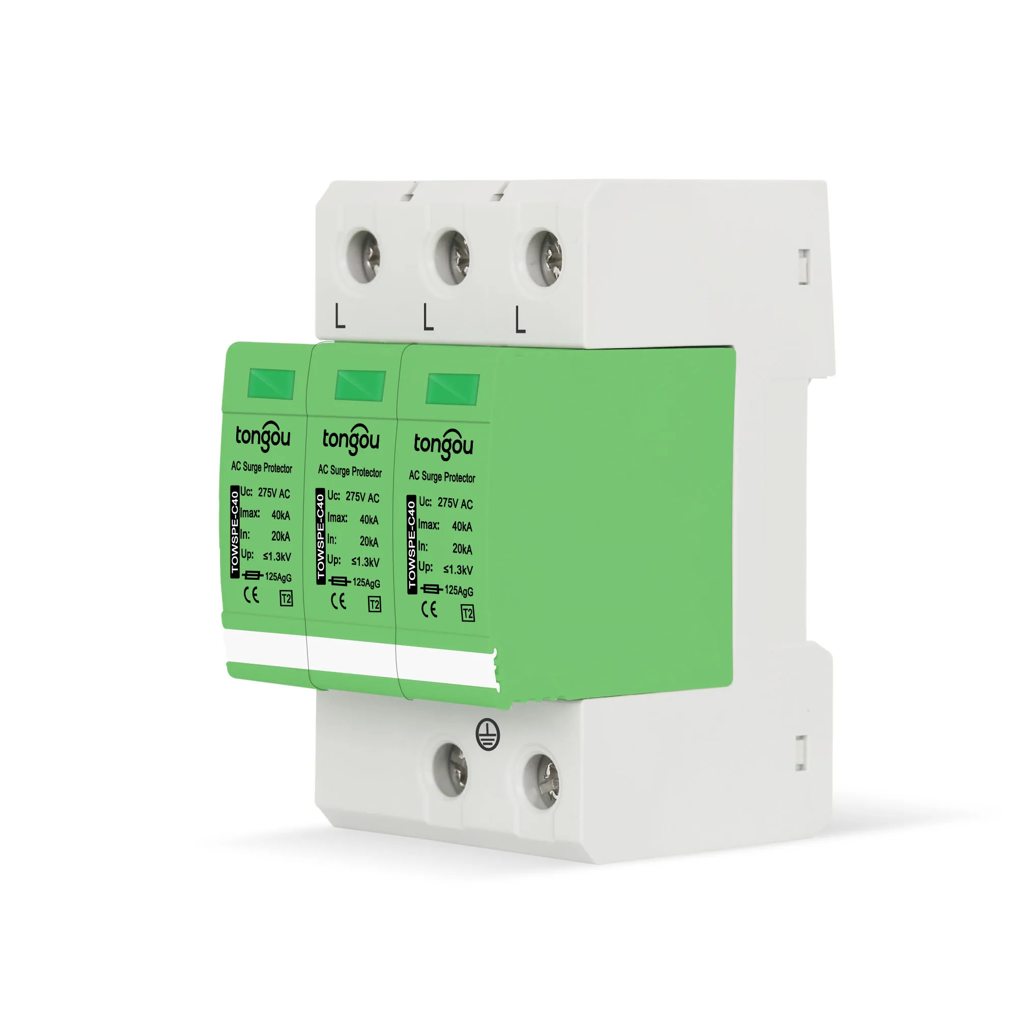 SPD 3P 30KA~60KA 275V AC House Surge Protector Protection Protective ...