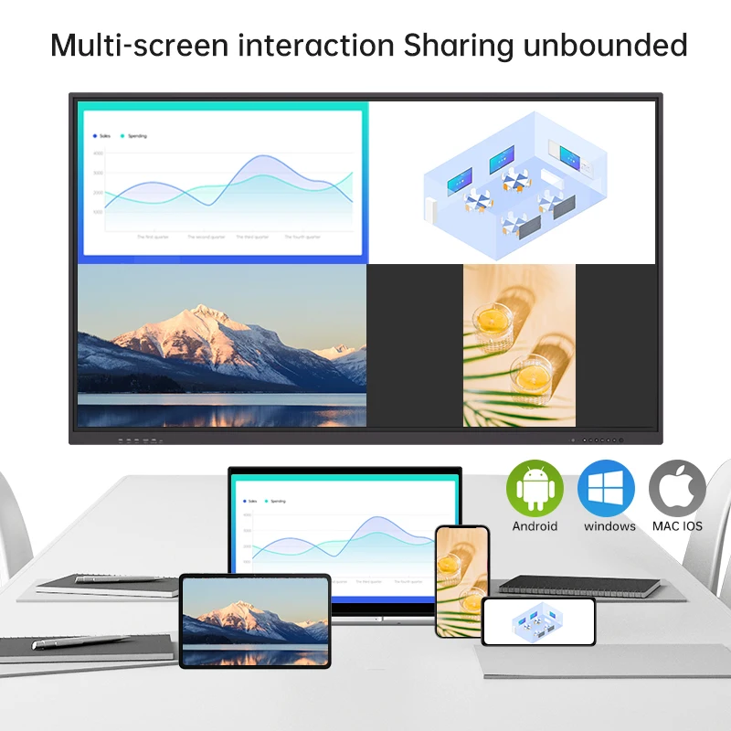 86-inch Interactive Smart Board UHD 4K - 4000:1 Contrast