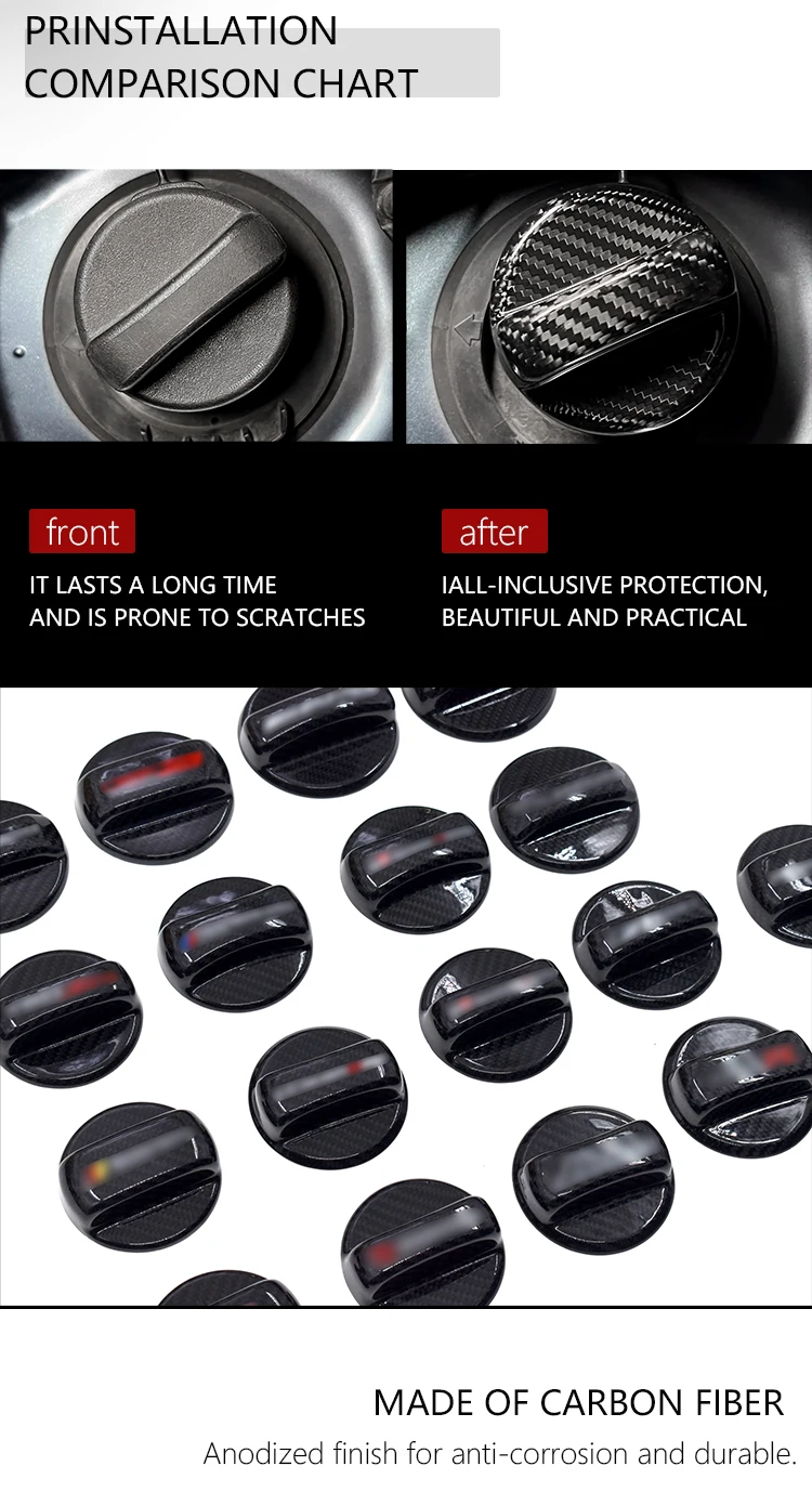Real Carbon Fiber Fuel Tank Cover Oil Gas Cover for BMW Honda Toyota ...