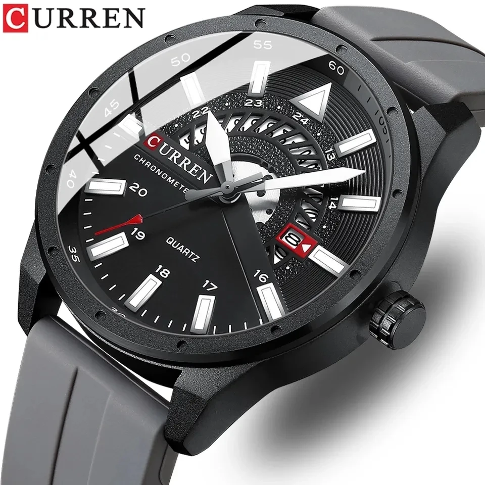 CURREN 8421 Men's Quartz Watch - Custom Logo & Luminous Sport Design