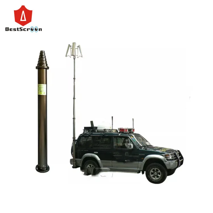 7M 9M 10M Customized Foldable Mobile Telescopic Mast Pole