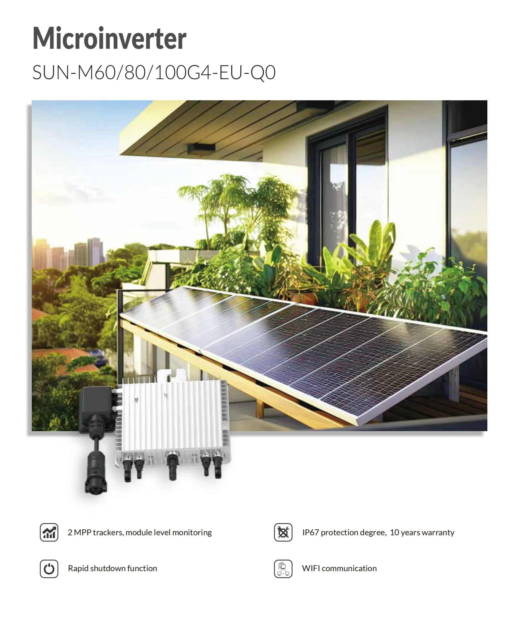 Deye Solar Micro Inverter 600w Sun-m60g4-eu-q0 Wifi Deye On Grid Tie ...