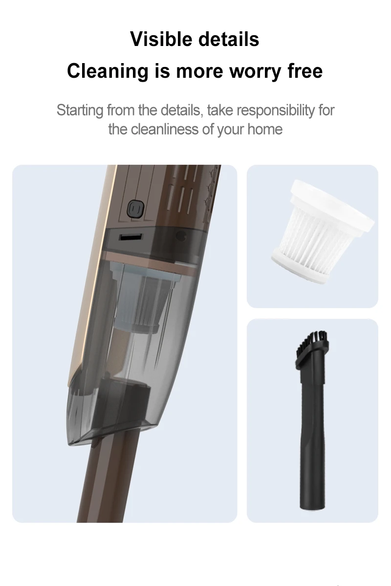 4000Pa Portable Dry Dust Sweeper Small Desktop Vacuum Cleaner Cordless ...