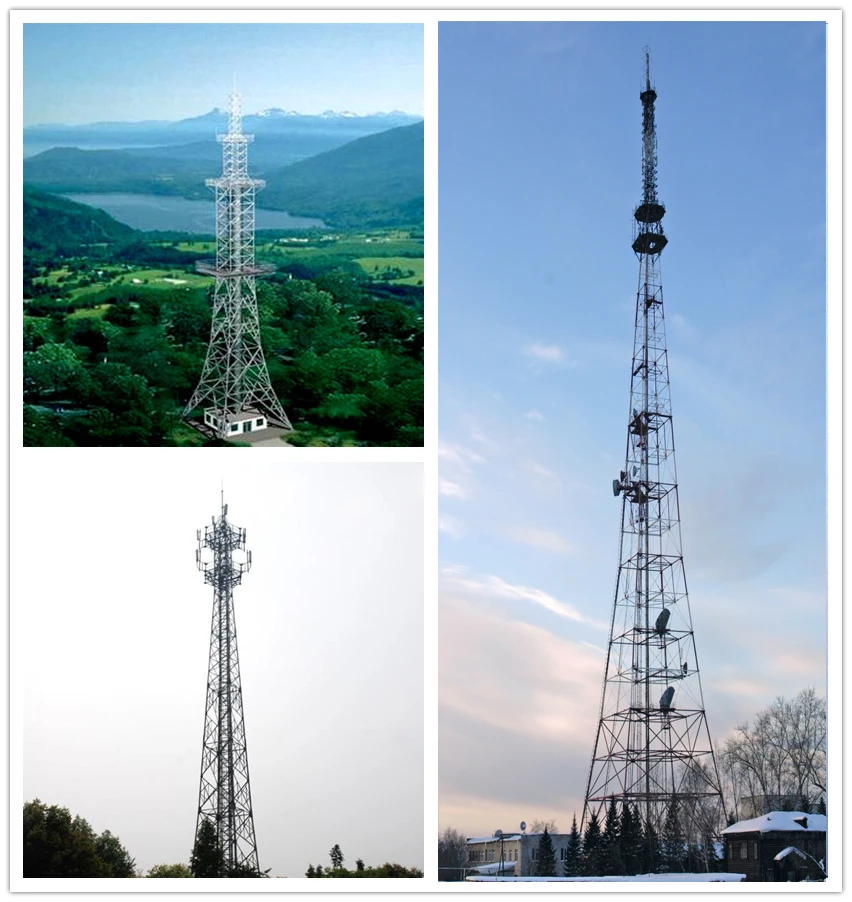 Steel Structure Column Angular Lattice Radio Communication 3 Legs 3-leg Isp Stand Alone ...