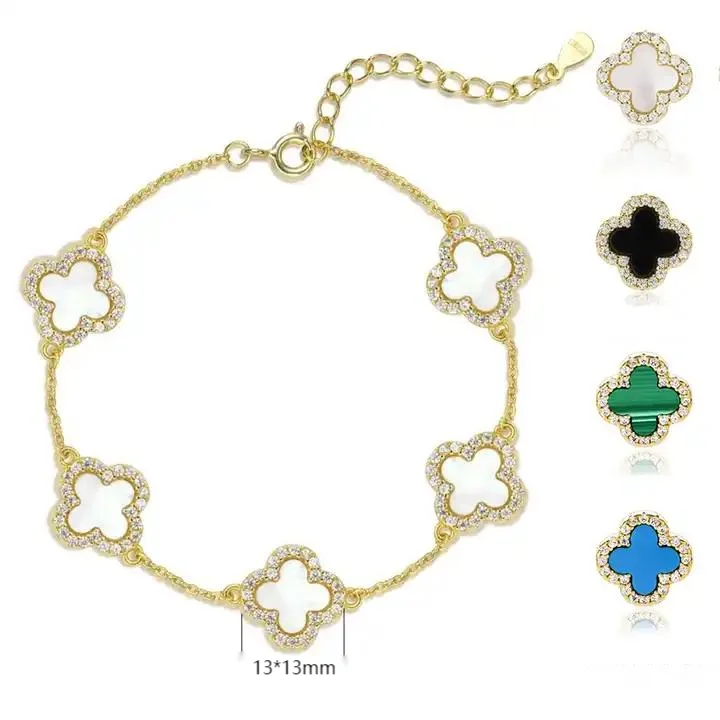 Fashion Designer Brand Gold Plated Stainless Steel Four Leaf Clover ...