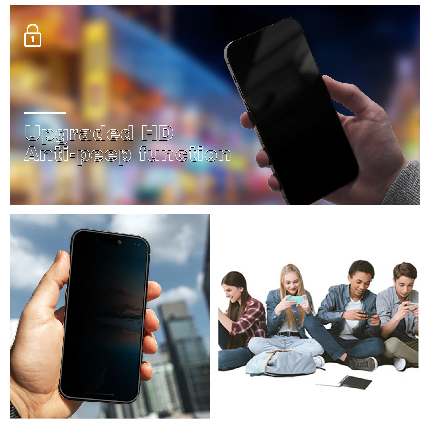 Aurey Anti-spy Privacy Screen Protector For Iphones 2.5d Tempered Glass ...