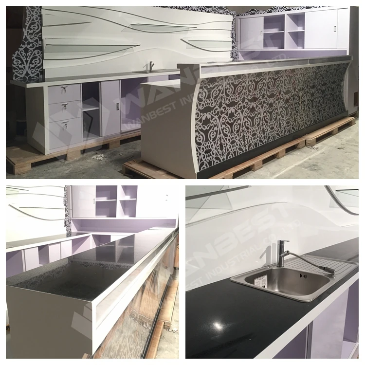 2024 Modern Design Solid Surface Stone LED Bar Counter