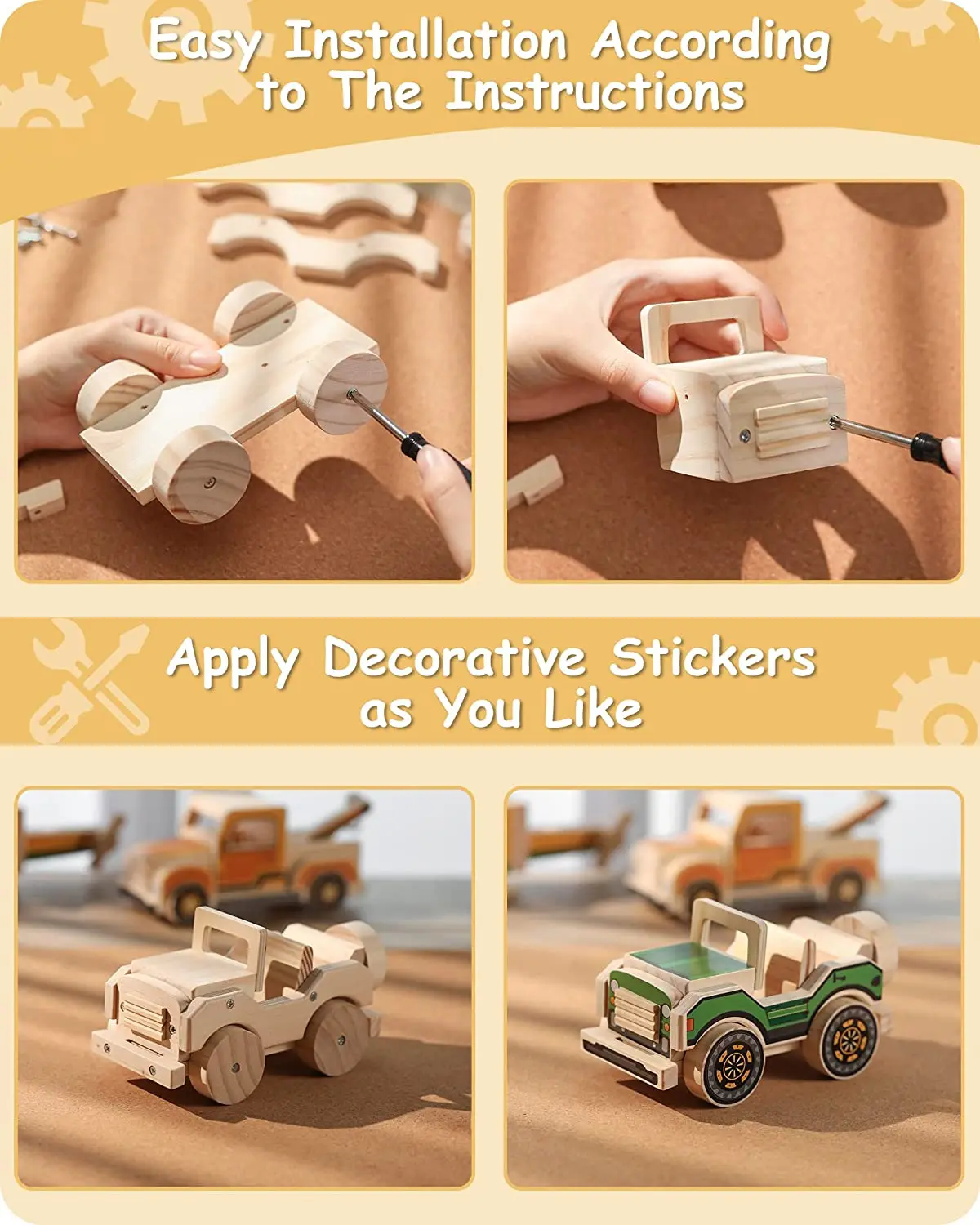 Alibaba.com: Wooden Building Blocks Kit for DIY Car and Airplane STEM ...