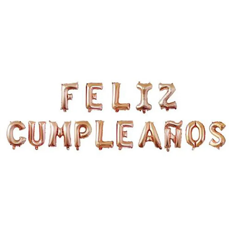 Spanish Feliz Cumpleanos Letter Gold Star Foil Balloon Happy Birthday ...