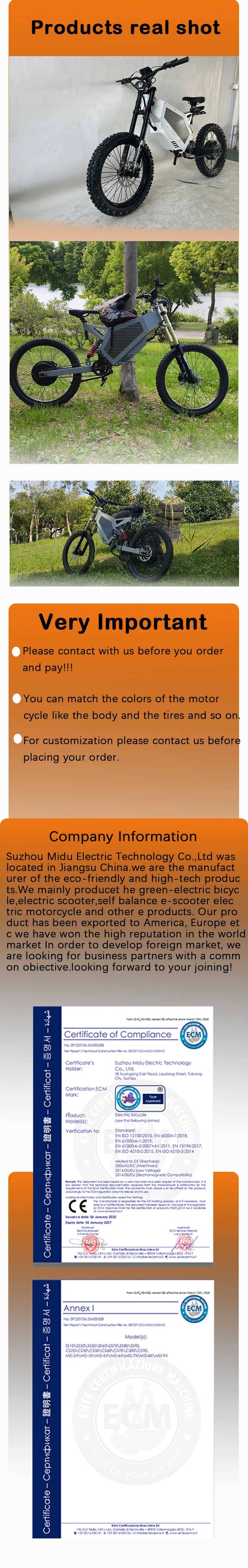 Stock 2023 New Product SS60 Motor Power Lithium Battery Long Range Off ...