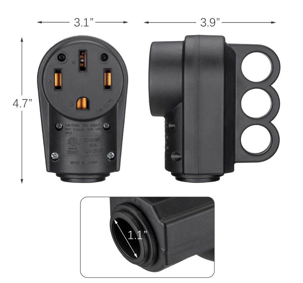 Camper Van Accessories 50 Amp Female Replacement Plug 50 Amp Rv Plug ...