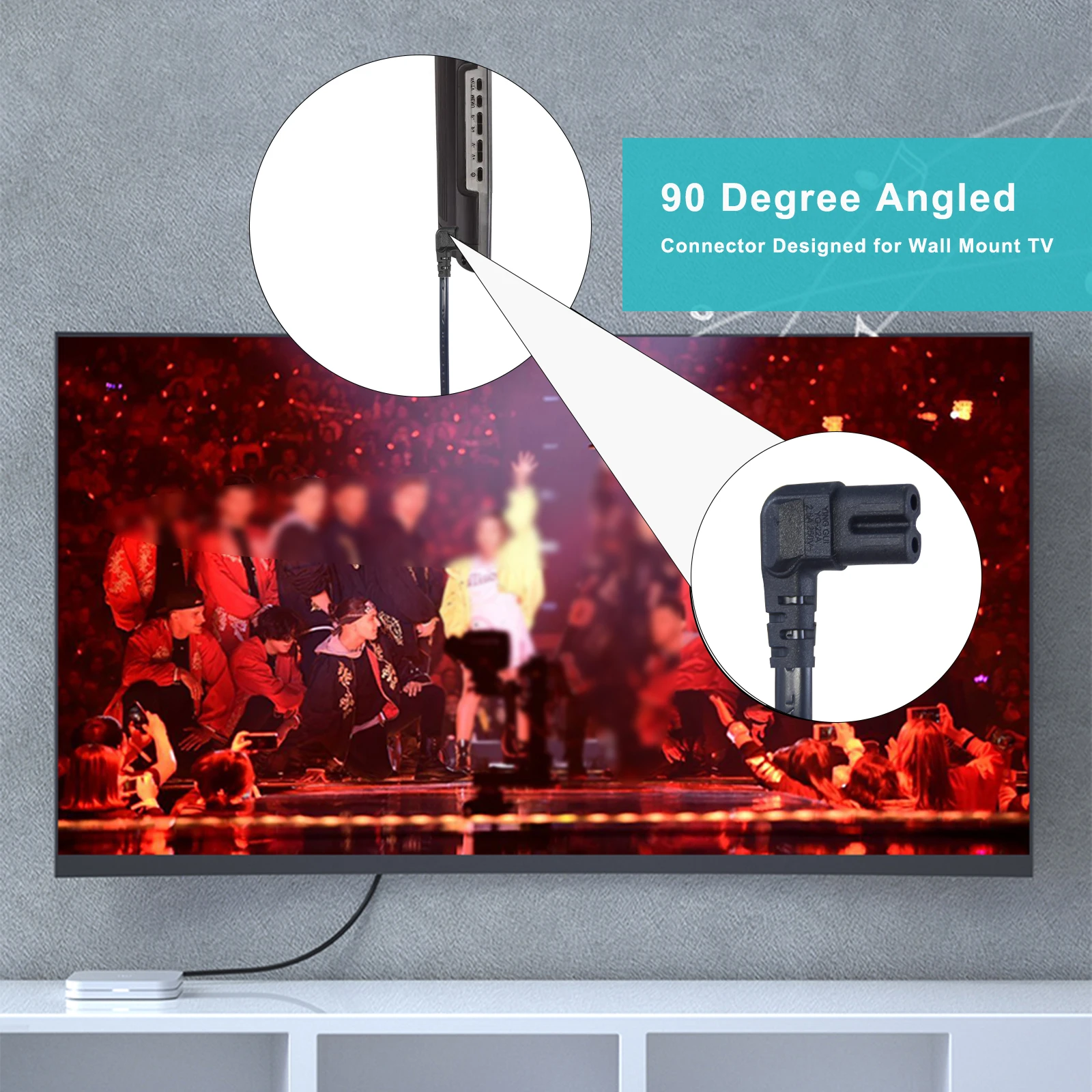 Bs 1363 To Right Angled Iec C7 Tv Power Lead Uk England 220v Electric ...