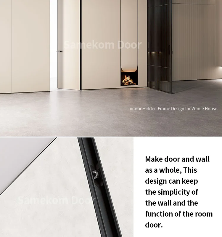 Aluminum Wooden Interior Plywood Door Design Aluminum Frame Sound Proof ...