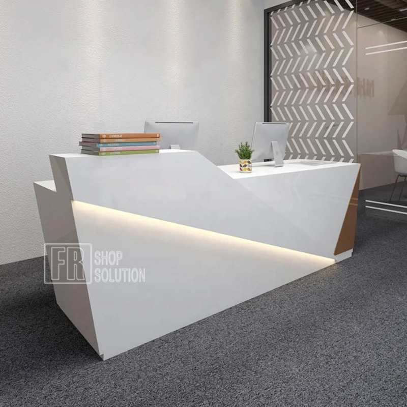 Customized Modern Commercial Furniture Wooden Led Light Front Counter ...