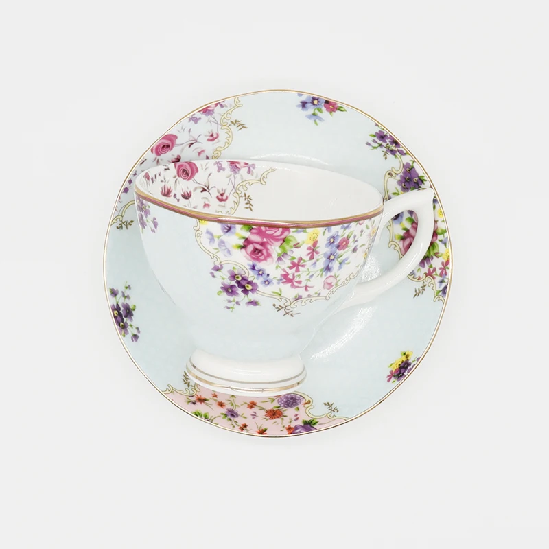 Luxury Personalized Glazed Bone China Tea Cup & Saucer Set - OEM