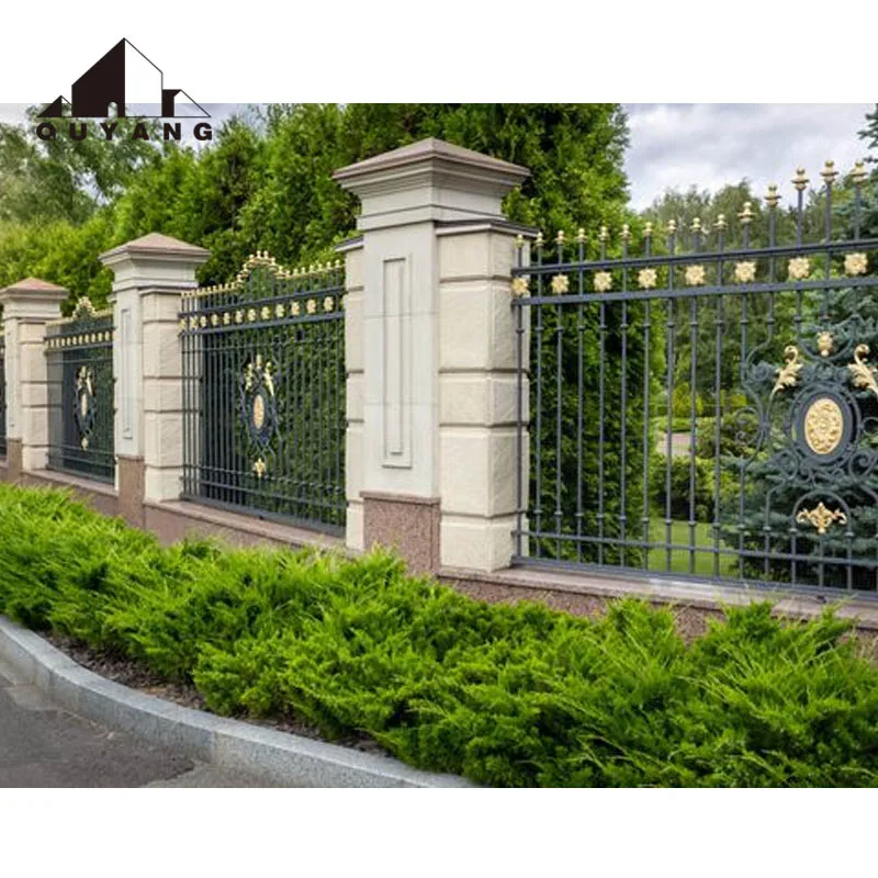 Luxury Villa Exterior Wall Guardrail Black Galvanized Wrought Iron ...