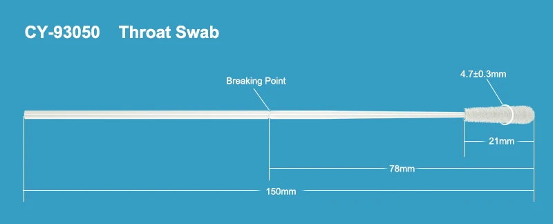 Customized Medical Oropharyngeal Swab Oral Nasal Swab Flock Swab For ...