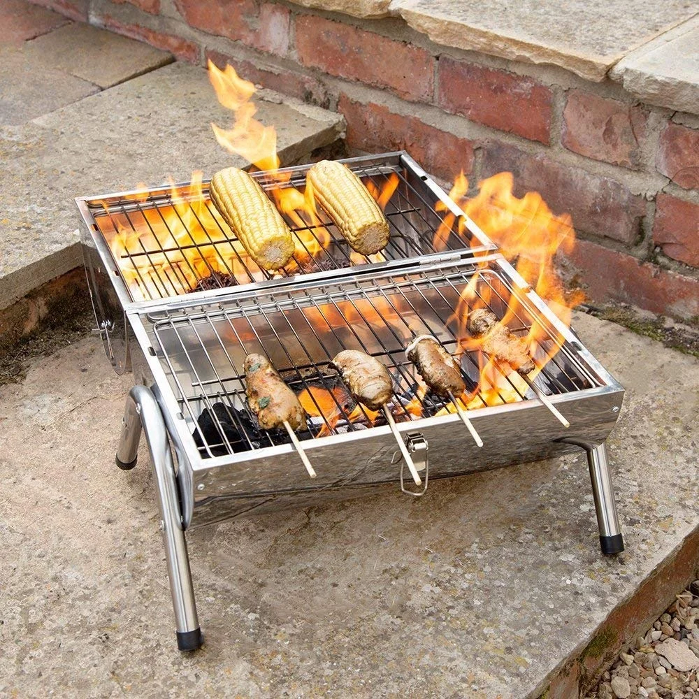 Pink Mini Camping BBQ Grill - Portable Barrel Design, Easy to Clean ...