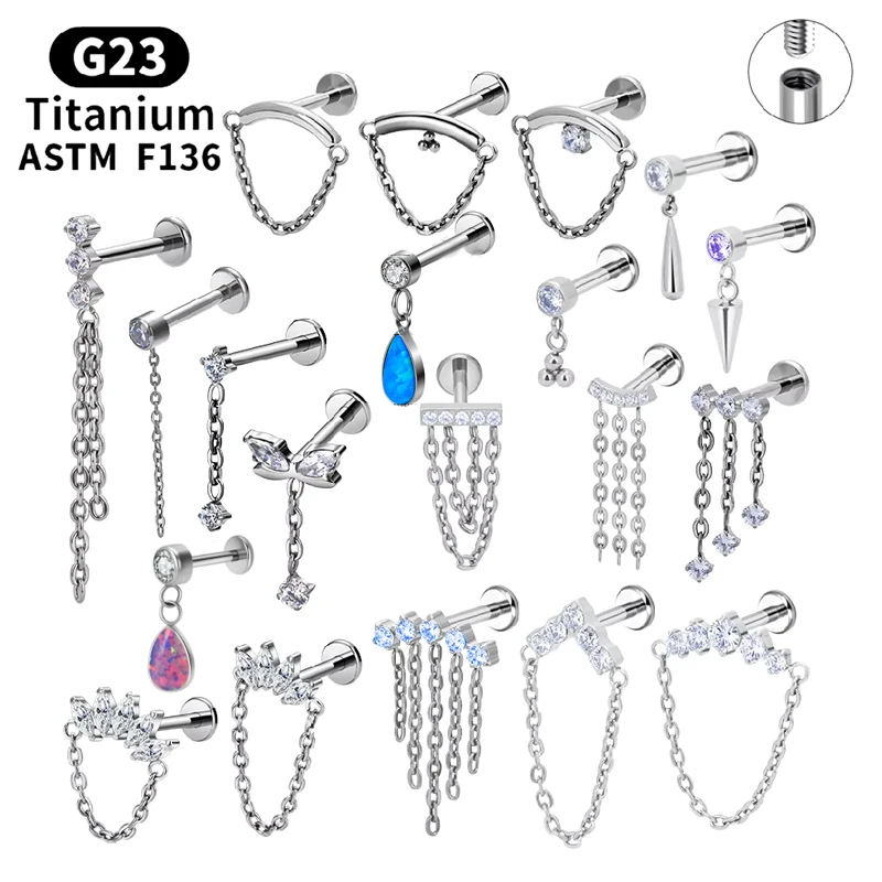 Gaby implant grade astm f136 titanium jewelry internal thread piercing ...