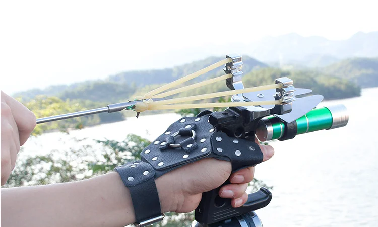 New Steel Slingshot Shooter Fiber Optic Compound Small Dart Arrow Laser ...