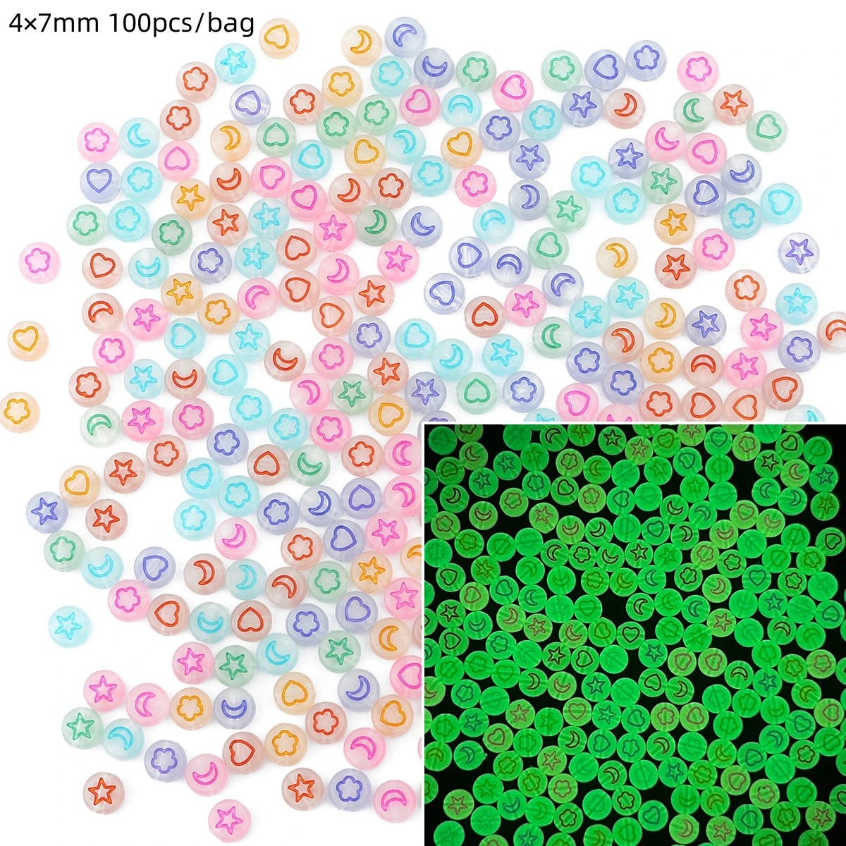 Wholesale Luminous Plastic Acrylic Beads for Jewelry DIY