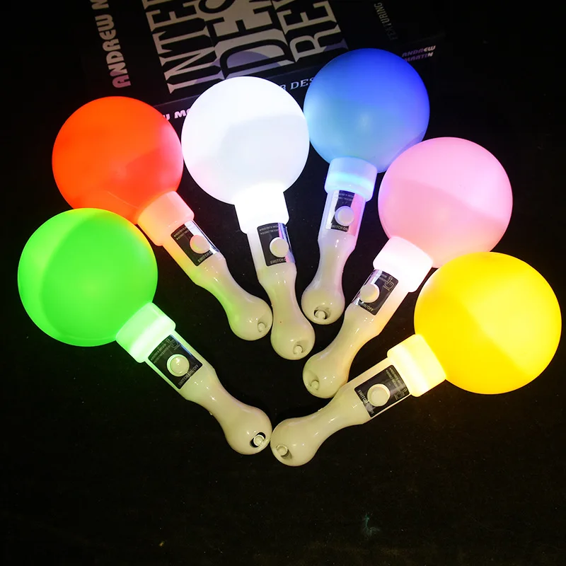 Plastic LED Maracas Party Fun Maker Flashing Tambourines LED Music Hand ...