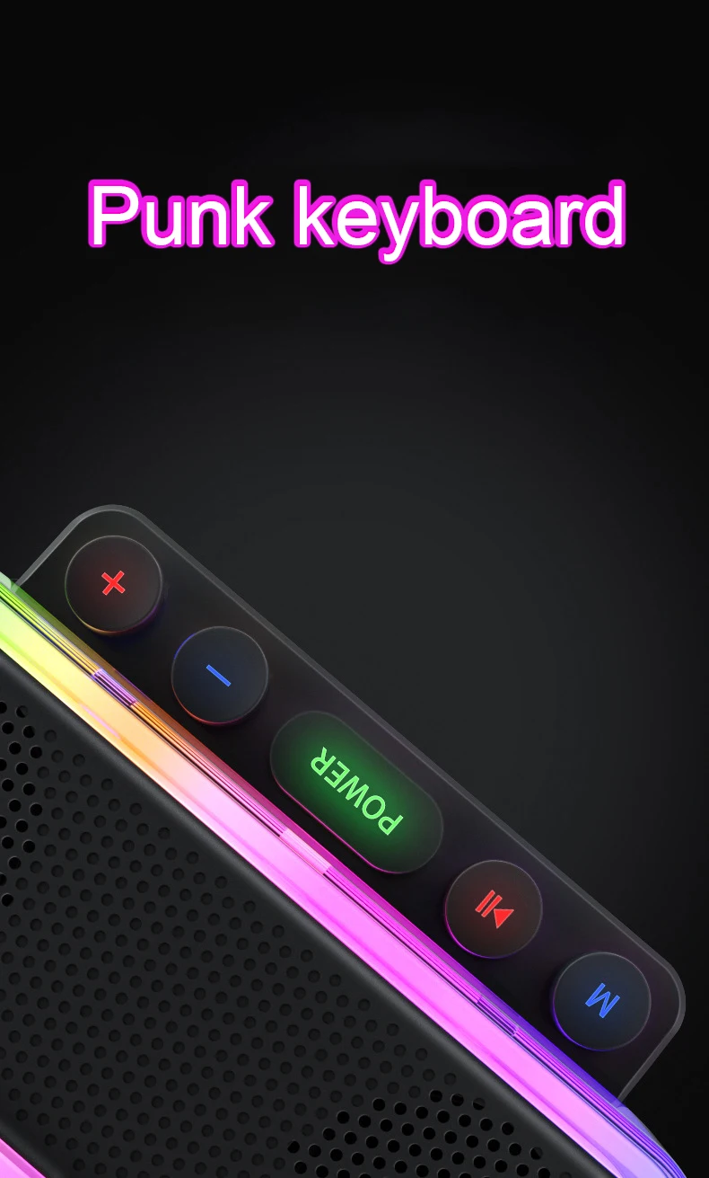 Cyberpunk Bt Speaker With Matrix Keyboard Design And Rgb Lighting - Buy ...