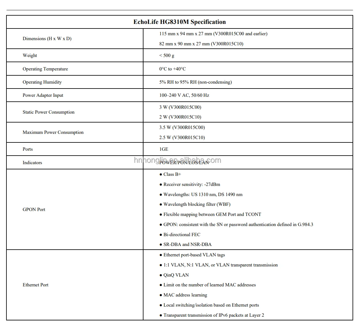 Echolife HG8310M FTTH ONT with 1GE Single Port Optical Modem XPON EPON ...