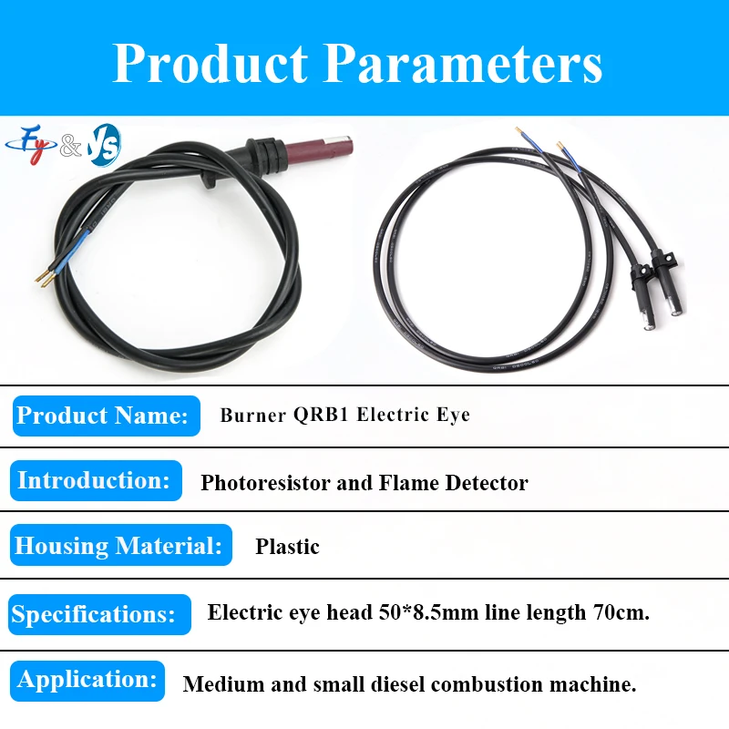 QRB1 Photocell Flame Detector - High Sensitivity for Oil Burners