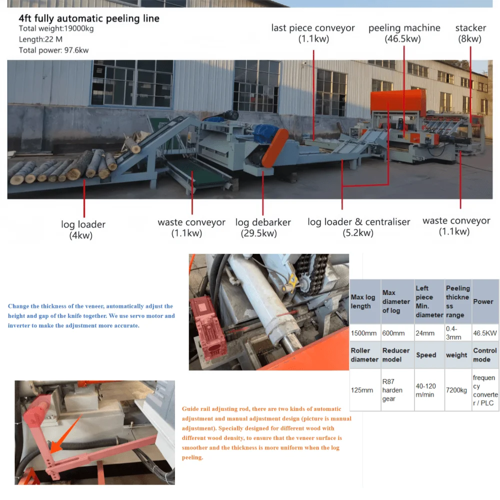 Dihui Heavy Duty Spindleless Wood Log Veneer Peeling Machine