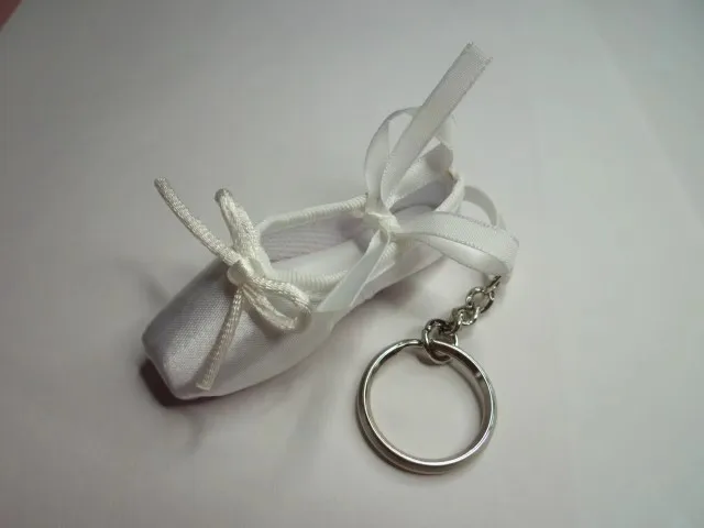 Mini Satin Ballet Dance Shoe Keychain - Promotional Pointe Shoe Keychain