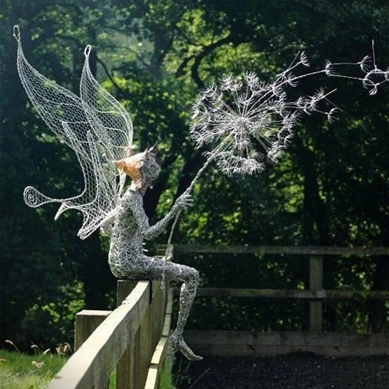 Custom Stainless Steel fairy Figure Sculpture for Hotel Garden Outdoor ...