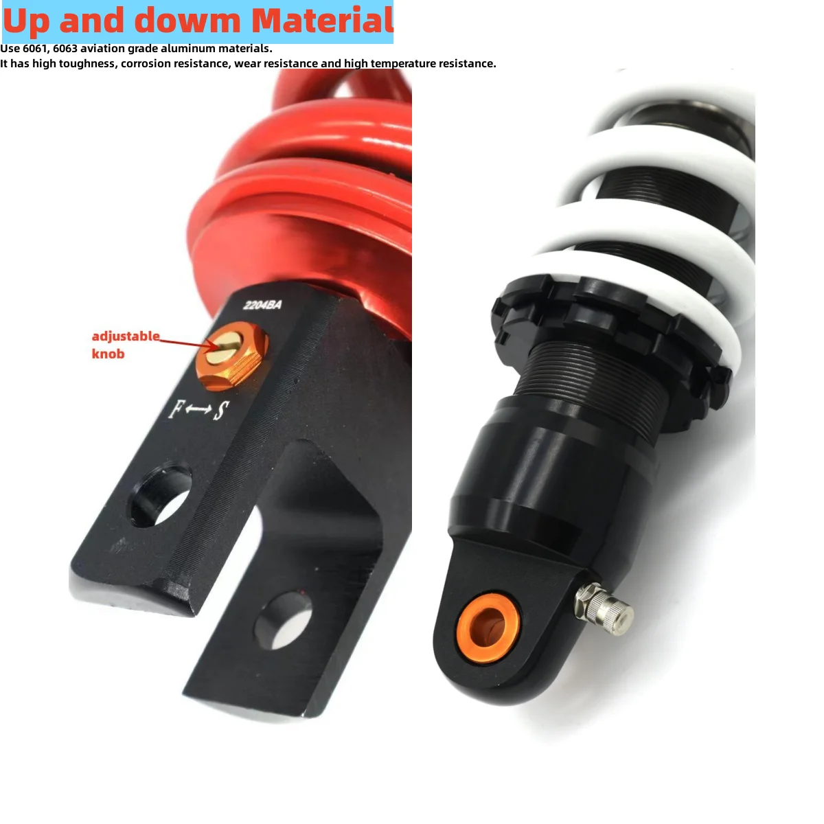 410mm 415mm Rear Adjustable Shock Coilover Motorcycle Absorber