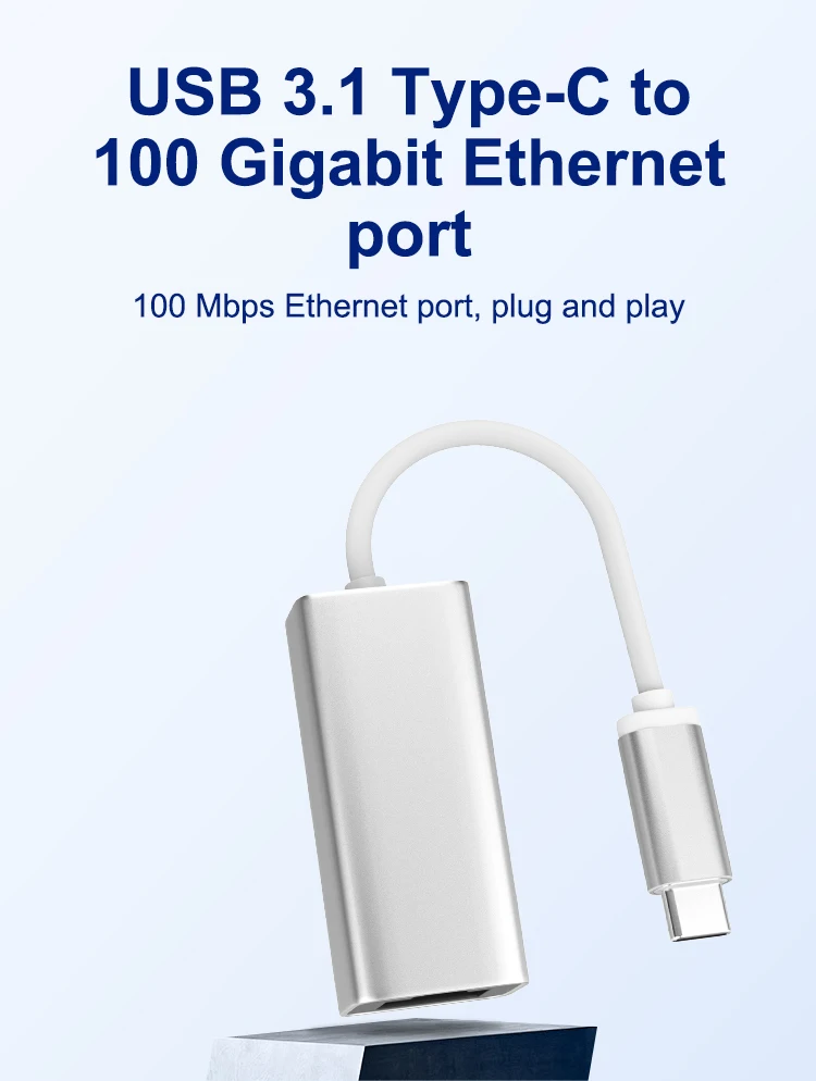 Type C Hubs Ethernet Rj45 100 Mbps Lan Network Card Hub Adapter - Buy ...