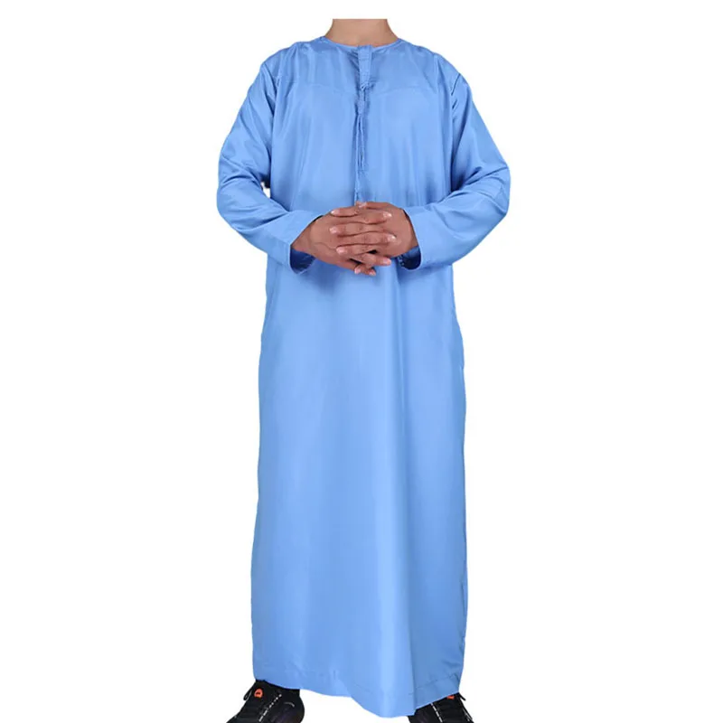 2022 New Oman Design Plain White Saudi Men Thobe Oman Thawb