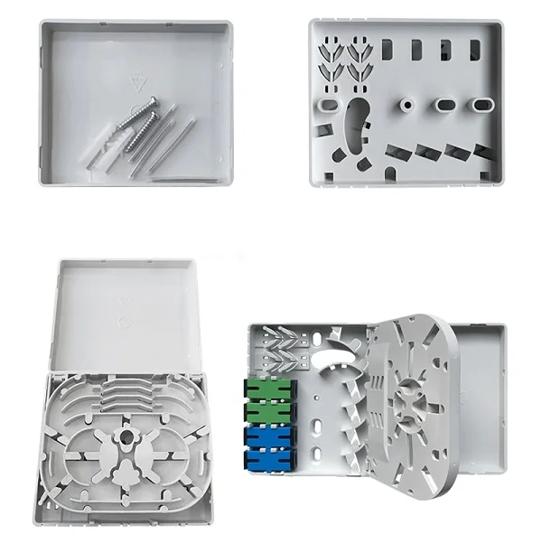 Micro ODF 4 Port Wall Outlet Box Faceplate - Fiber Optic Termination ...