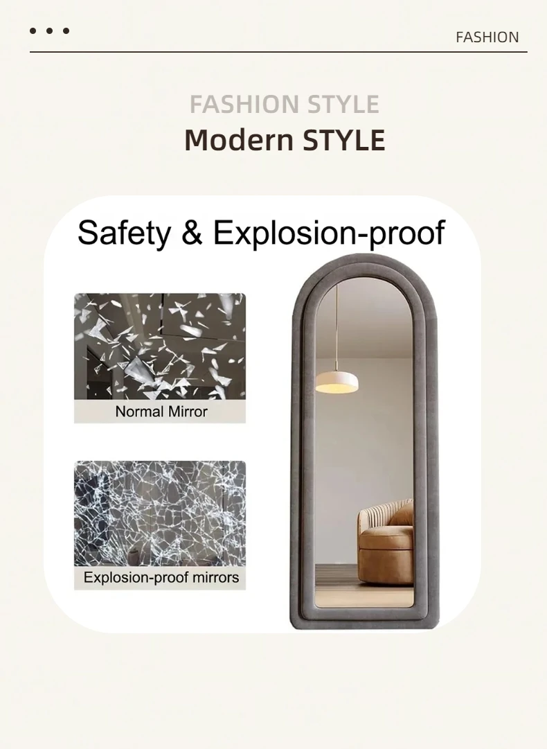 Modern Strong Durable Wavy Full Length Mirror Fashion Flannel Standing ...