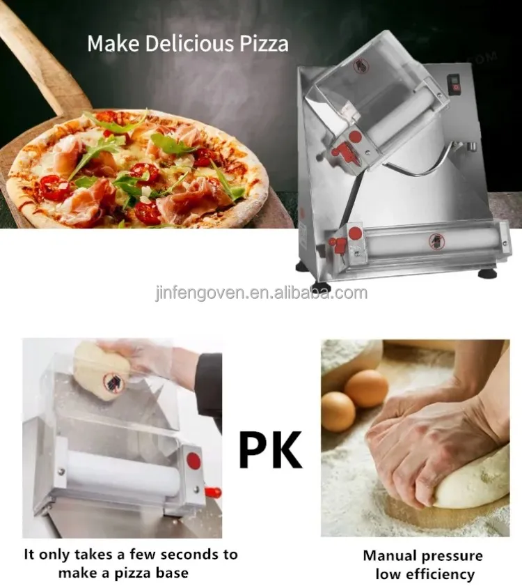 Adjustable Pizza Dough Roller Machine - Stainless Steel Press for ...