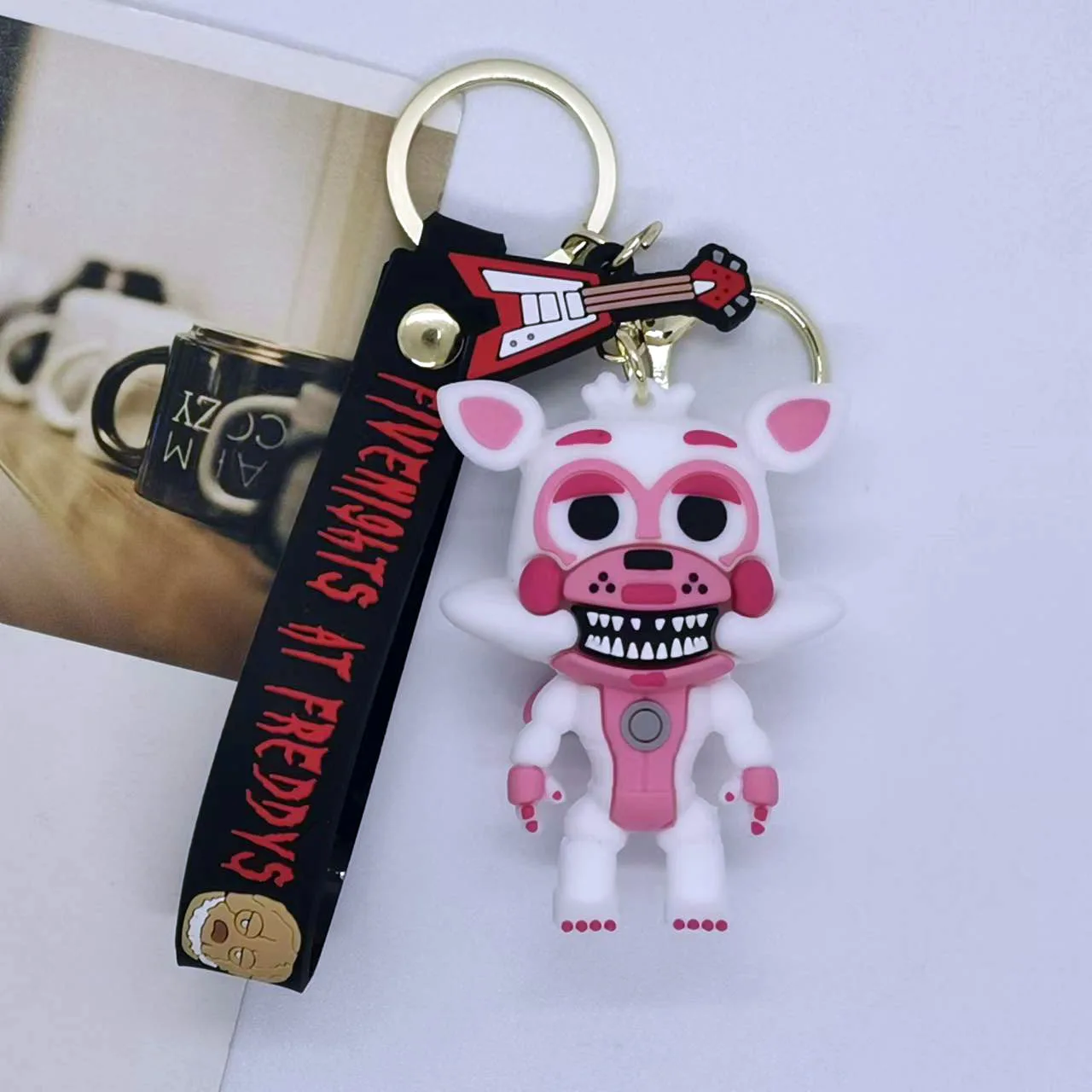 5 Styles Five Nights at Freddy PVC Keychain Fazbear Key Ring Bonnie ...