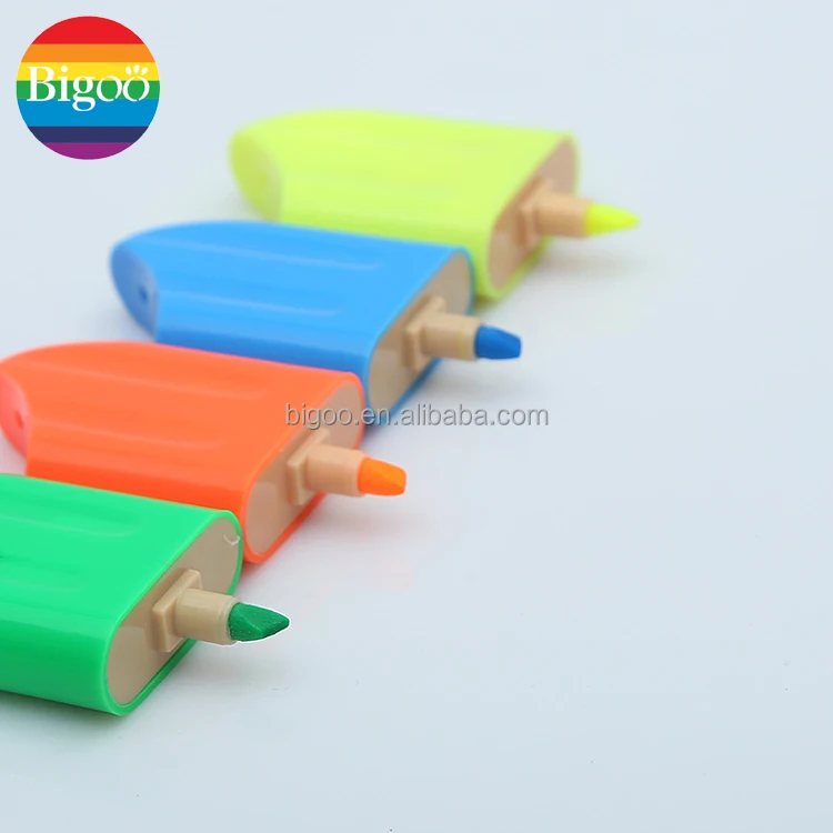 Funny Style Plastic Highlighter Pen with Popsicle Design