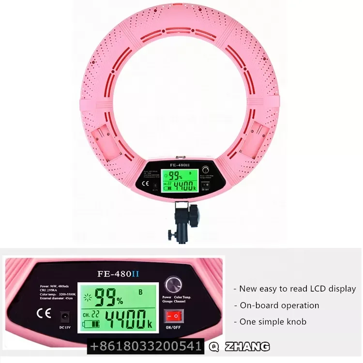 Yidoblo Fe-480ii 18'' 96w 95ra Photo Studio Video Shooting Camera Ring Light With Tripod Stand ...