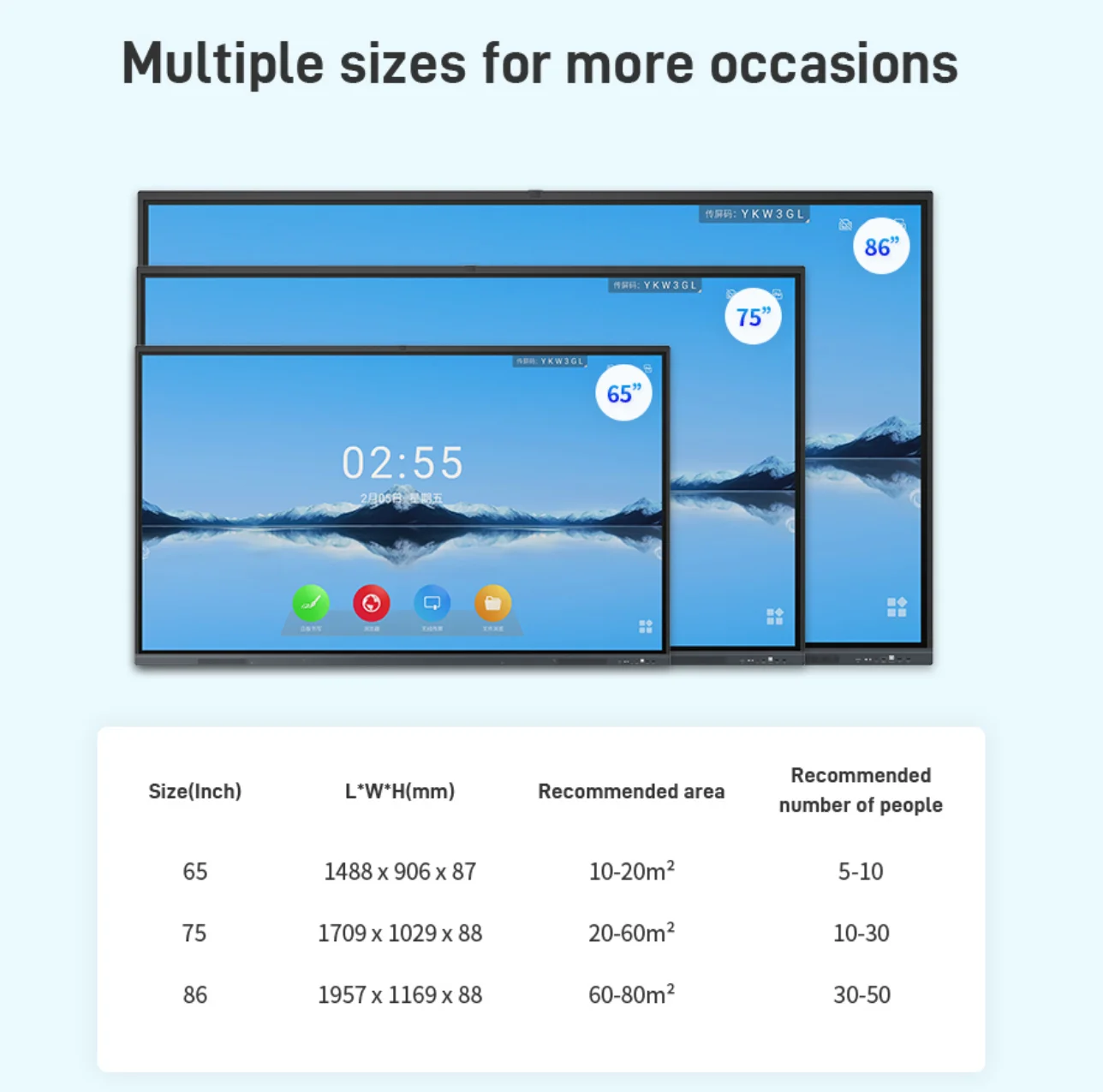Professional Custom Large Size 100 Inch Interactive Whiteboard Dual ...