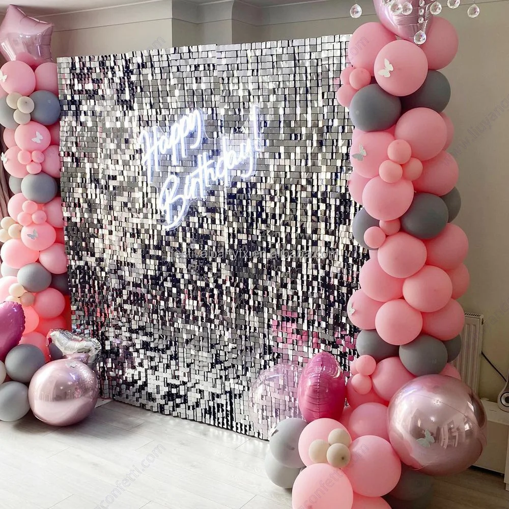Sequin Wall Panel Wedding Party Decoration Reflective Sequin Panel ...